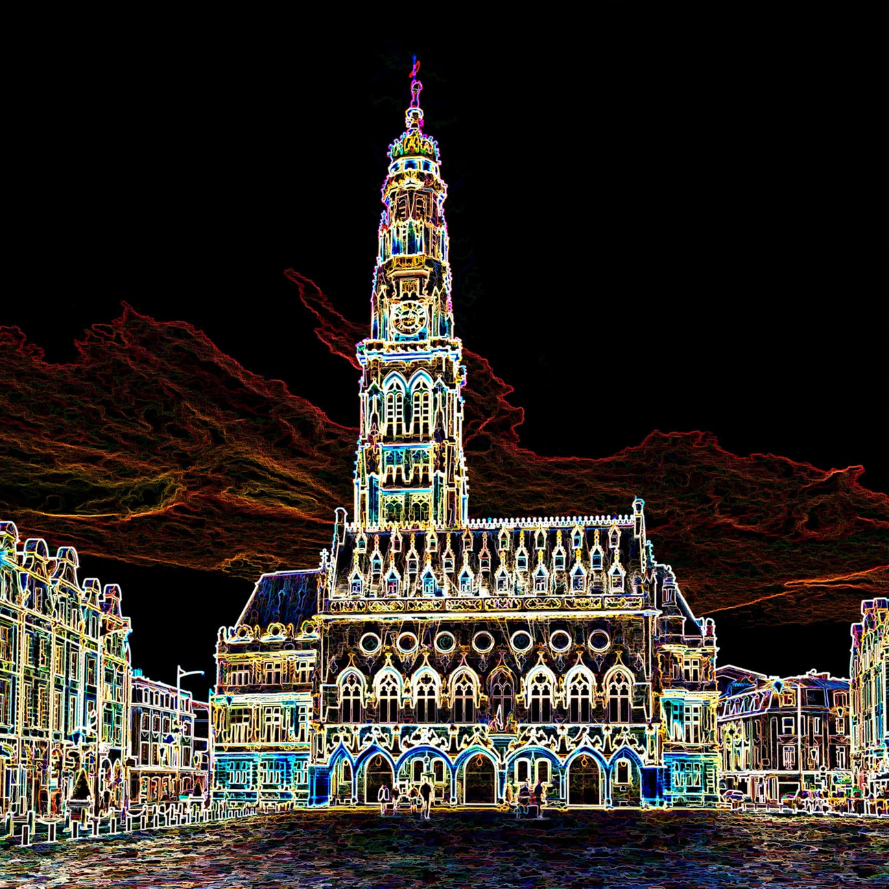 Beffroi d'Arras au trait – Imagesdartistes